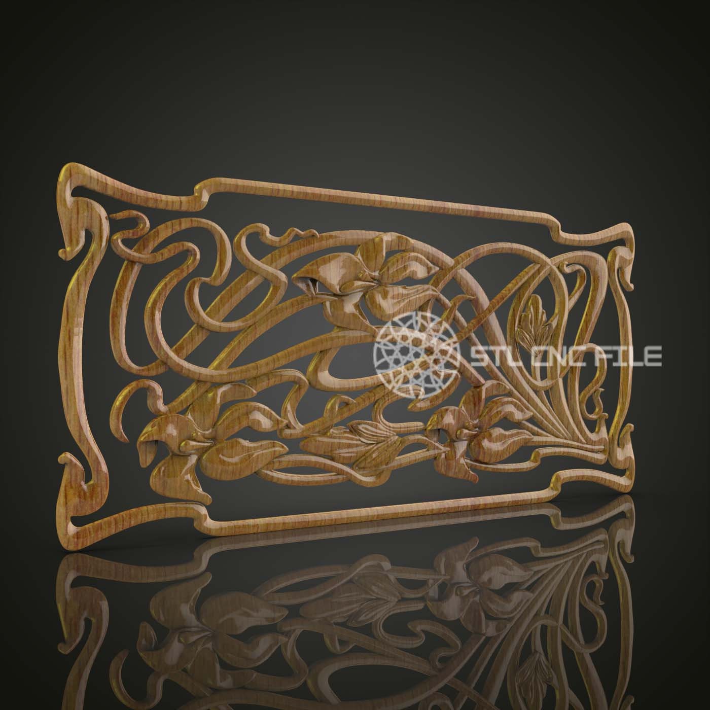 Art Nouveau Floral Relief STL - Elegant CNC Carving File - Etsy