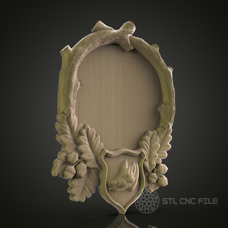 Rustic Shield Plaque With Deer Head for CNC and 3D Printing - STL File ...