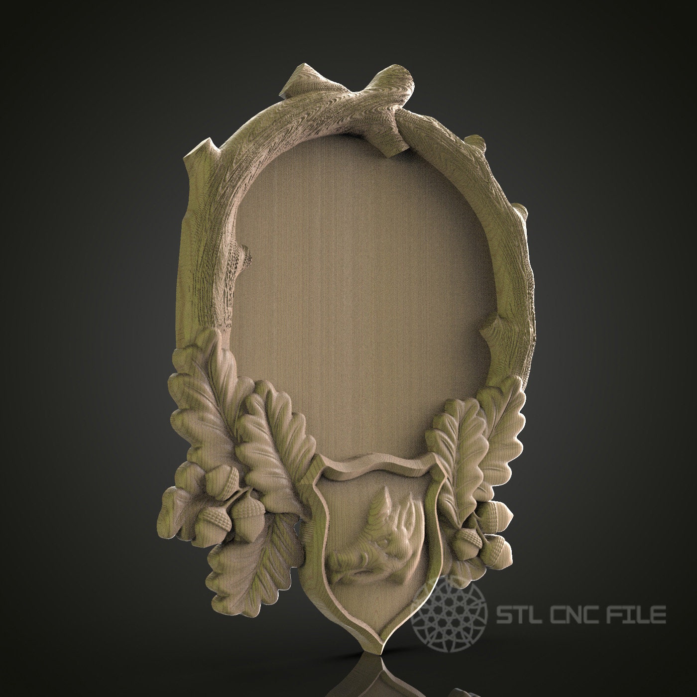 Rustic Shield Plaque With Deer Head for CNC and 3D Printing - STL File ...