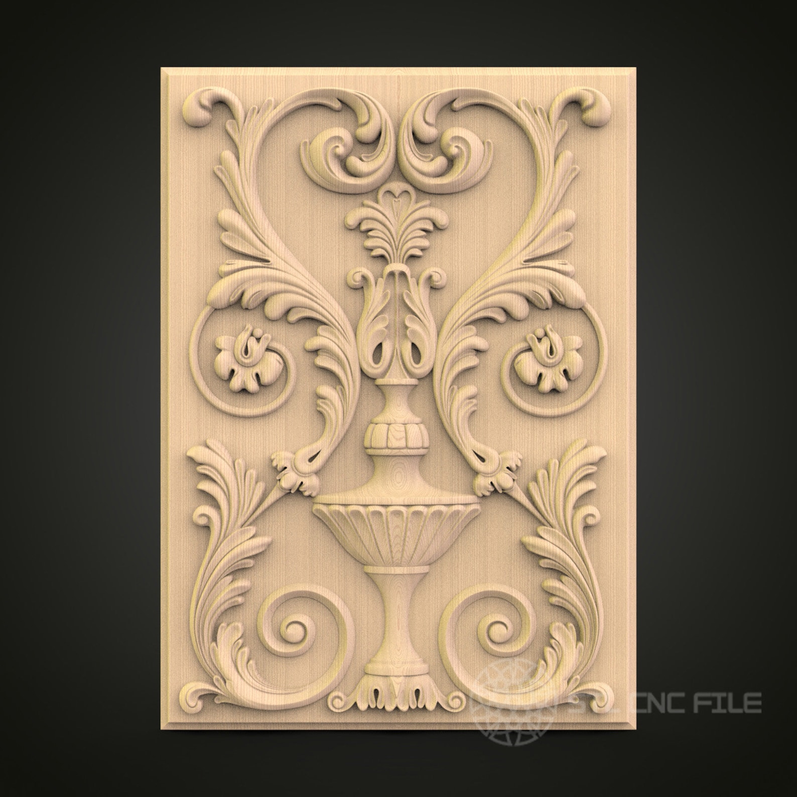 Ornamental Urn & Scrollwork STL File for CNC - Classic Vase 3D Wood ...