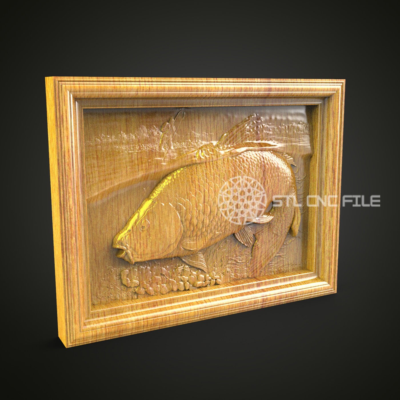 Angler's Trophy Carp 3D STL Model for CNC Routers, Artcam & Aspire ...