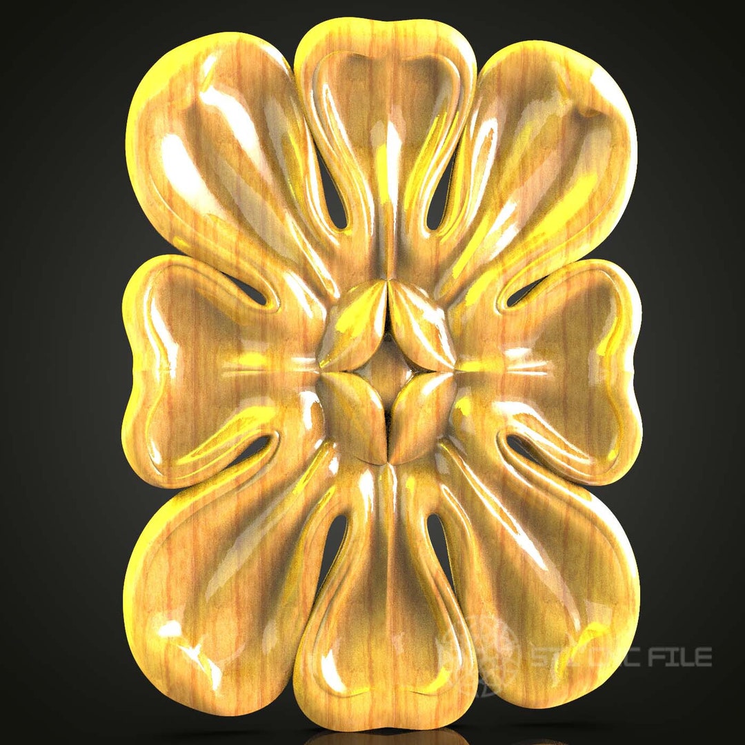 CNC Carved Wooden Floral Relief: Ornate Wall Art (STL, Artcam, Aspire ...
