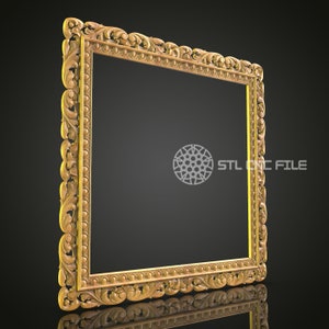 Luxurious Carved Picture Frame - CNC Engraved Wood, Ornamental STL ...