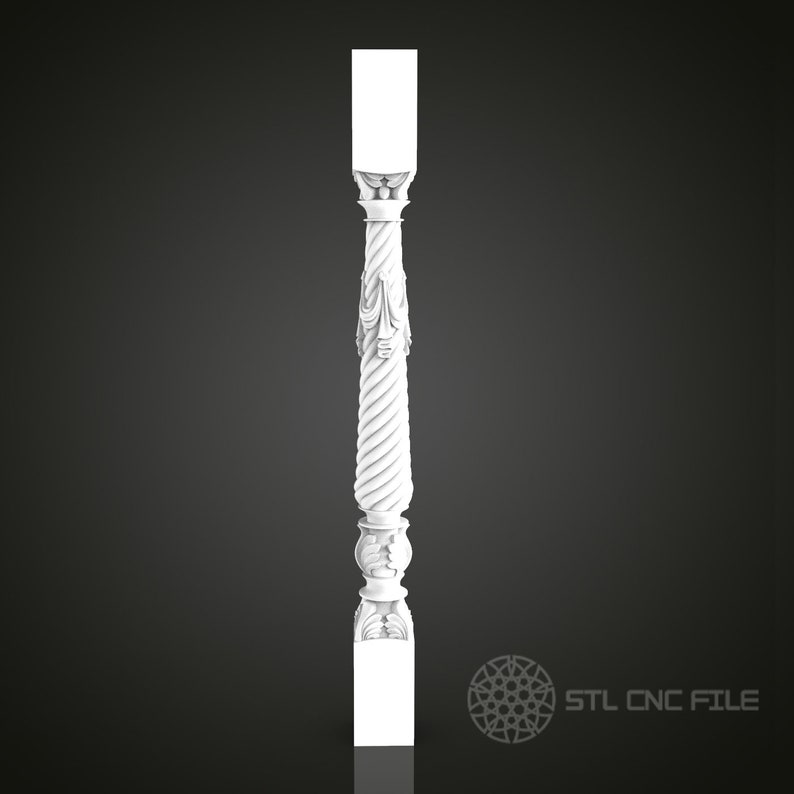 Twisted Rope Column STL Model for CNC Router - Ideal for Artcam, Aspire ...