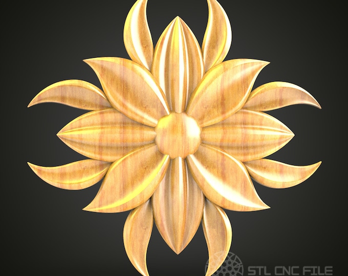 Lotus 3D Model STL File – CNC Carving & 3D Printing (digital Download ...