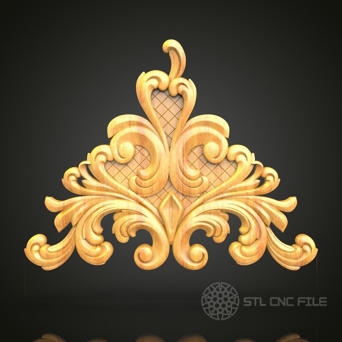 Grand Rococo Foliage Ornament STL Model, CNC Router Files for Artistic ...