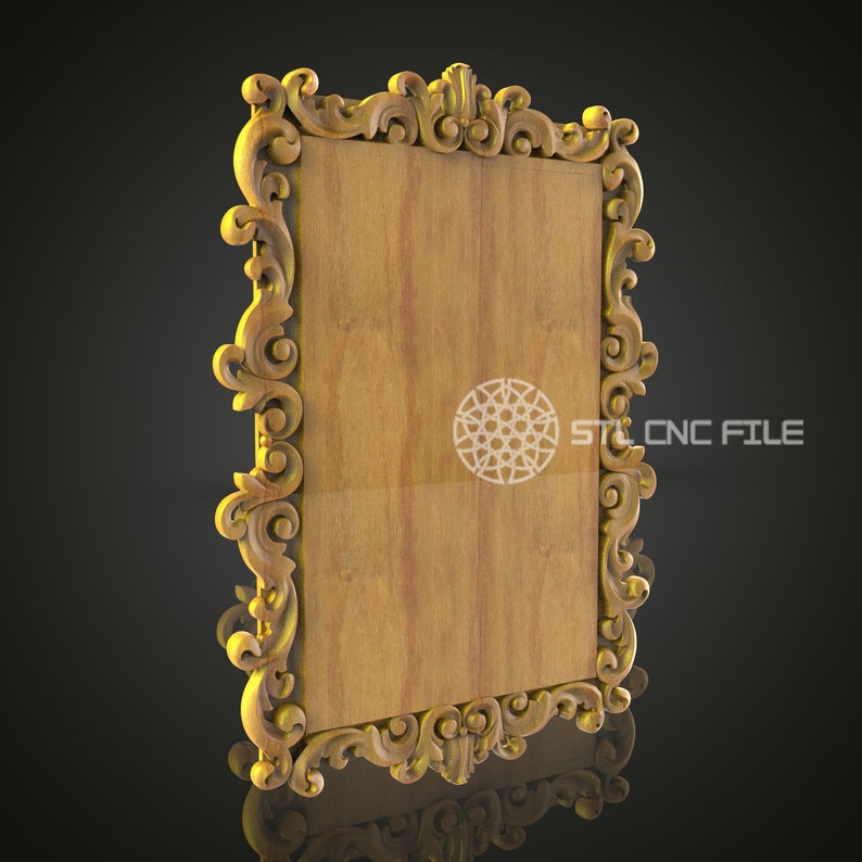 Vintage Scrollwork Wooden Frame 3D Model for CNC - Artcam, Aspire, STL ...