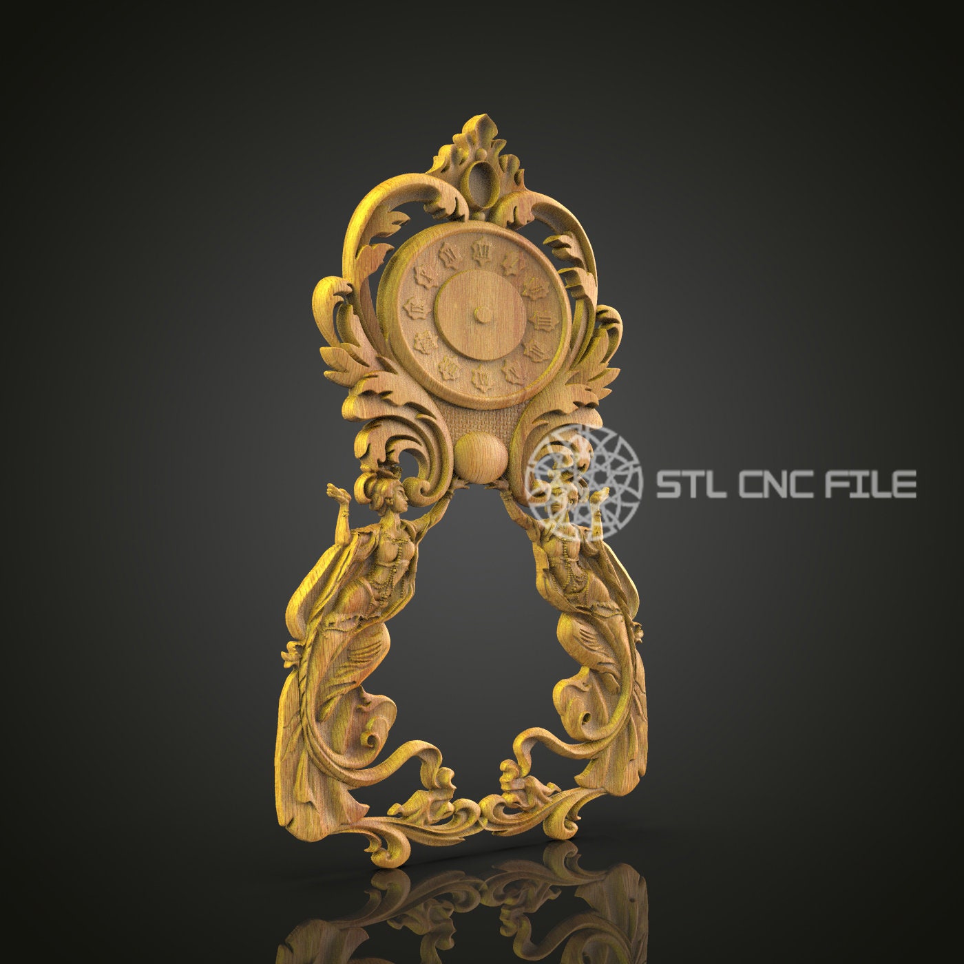 Baroque Style Clock Frame STL Model, 3D CNC Router Engraving File ...