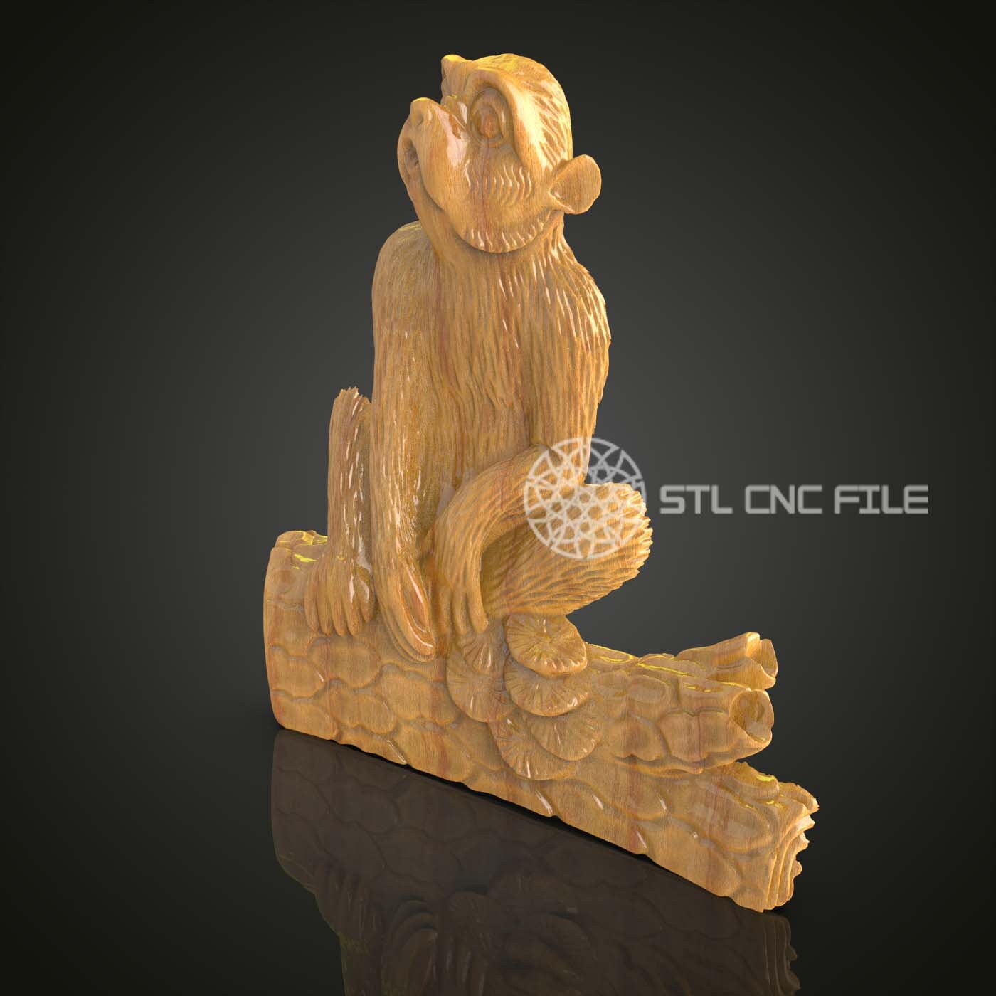 Woodland Sage - Monkey STL Model, CNC Wood Carving File, Artcam/aspire ...