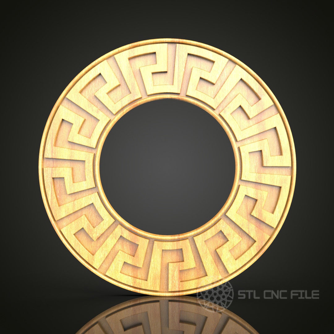 Greek Key Round Frame STL Model for CNC Router, Artcam Aspire ...