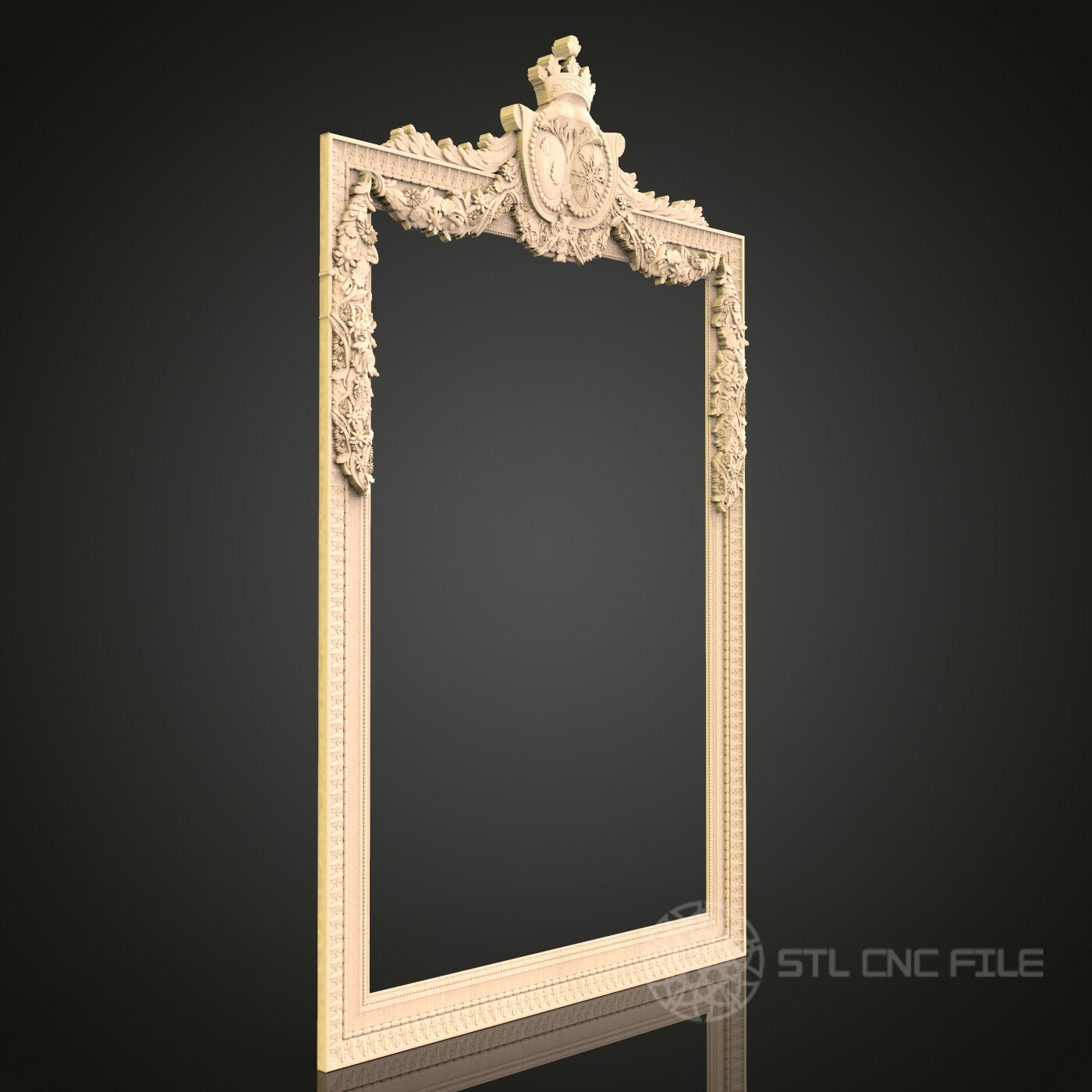 Ornate Mirror Frame CNC Carving STL File - Luxurious Rococo Style ...