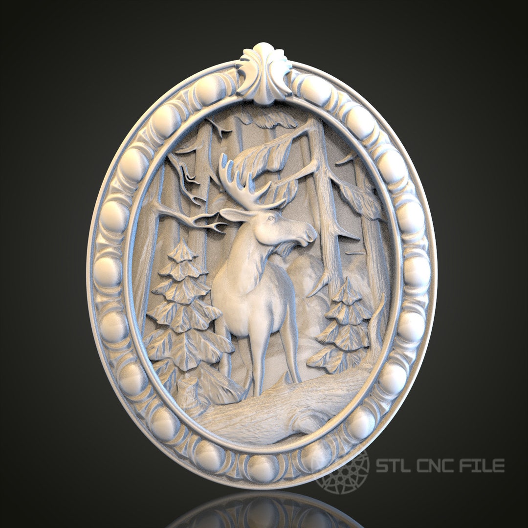 Deer Forest Relief STL Model for CNC Router Engraver, Artcam, Aspire ...