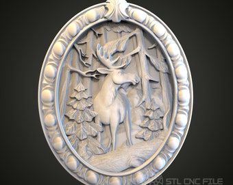 Deer, Forest, 3D STL Model, CNC Router Engraver, Artcam, Aspire, CNC ...