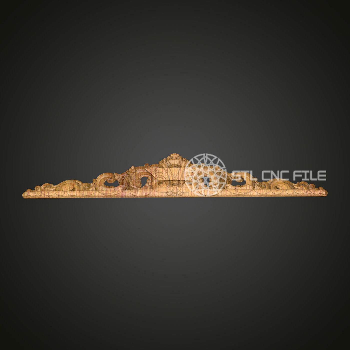 Ornate Wooden Cornice STL File, Decorative CNC Carving Design for ...
