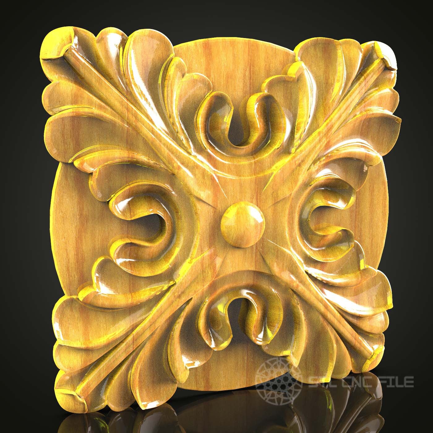 Classical Rosette STL Model for CNC Router - Ornate Wood Art Decor ...