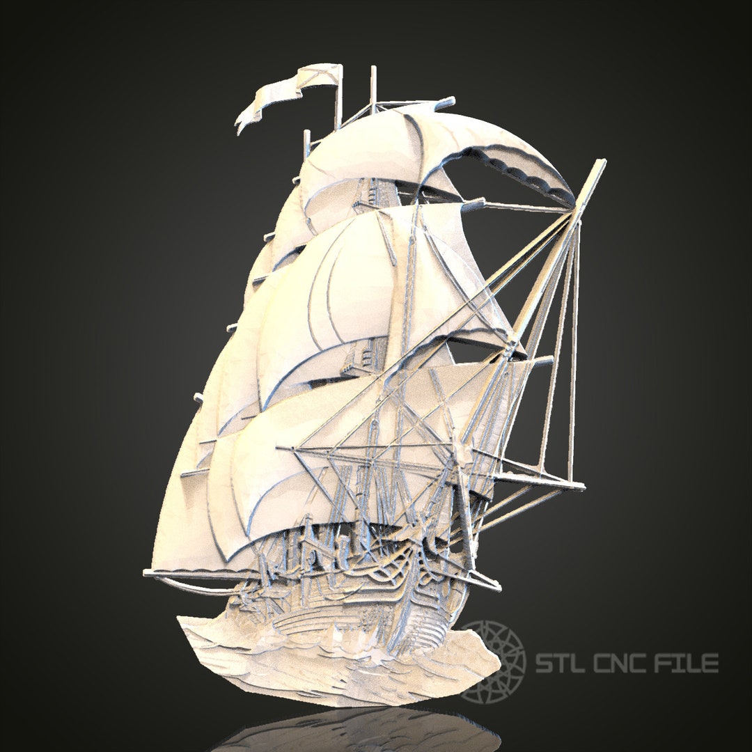 Majestic Tall Ship 3D Model STL File: CNC & 3D Printer Nautical Art (digital Download) - Etsy