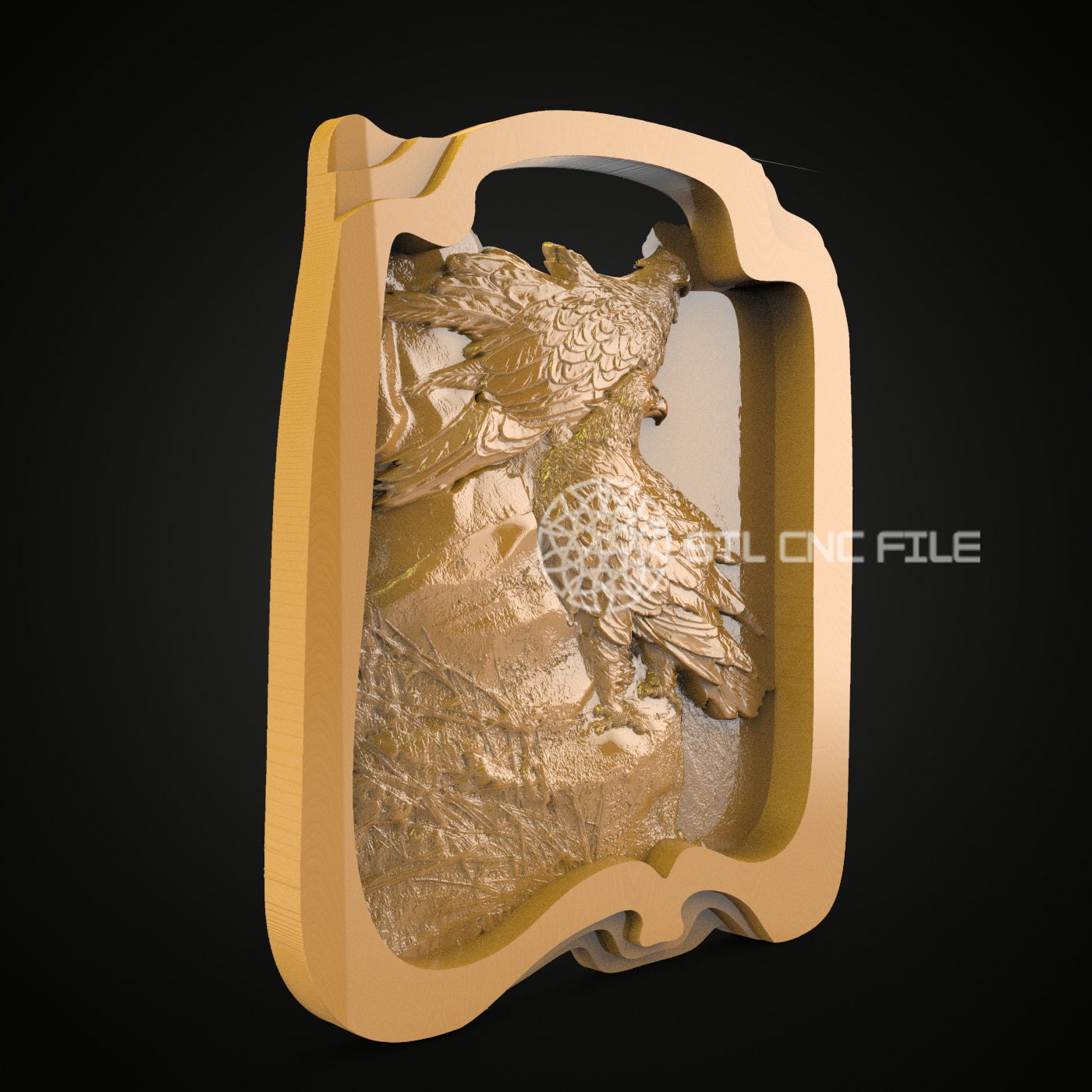 Golden Eagle 3D STL Model for CNC Router Engraving - Artcam, Aspire ...