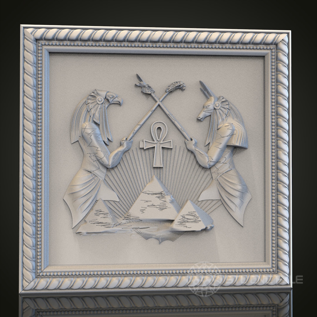 Egyptian Gods Relief Panel STL Model: CNC Router Wood Art Decor - Etsy UK