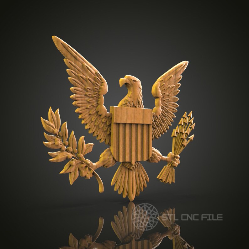 Eagle Emblem Relief - STL Model for CNC Router Engraver - Artcam ...