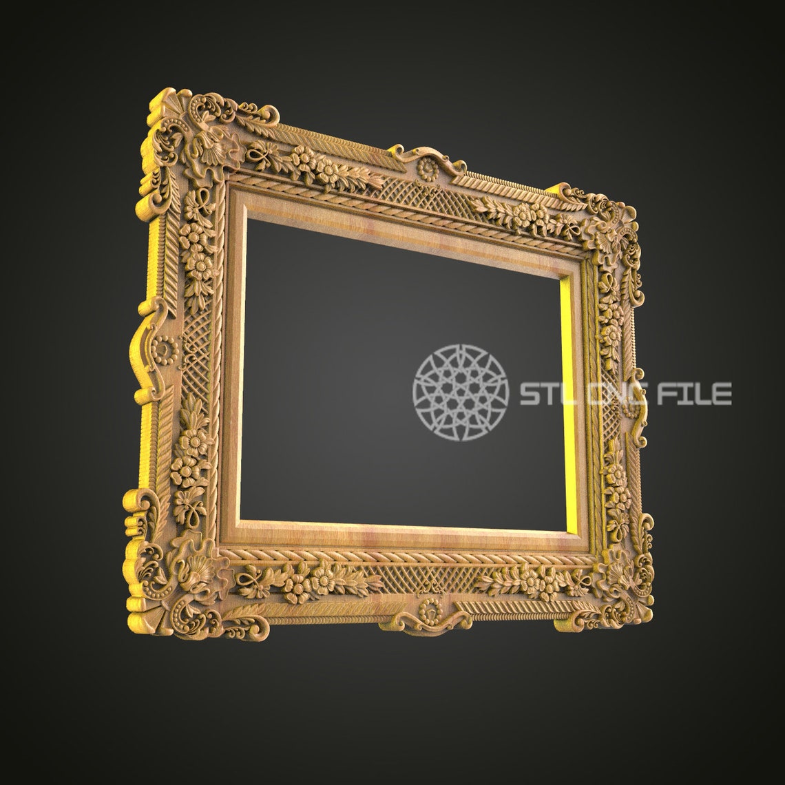 Vintage Style Detailed Frame STL File, CNC Carving for Artcam, Aspire ...