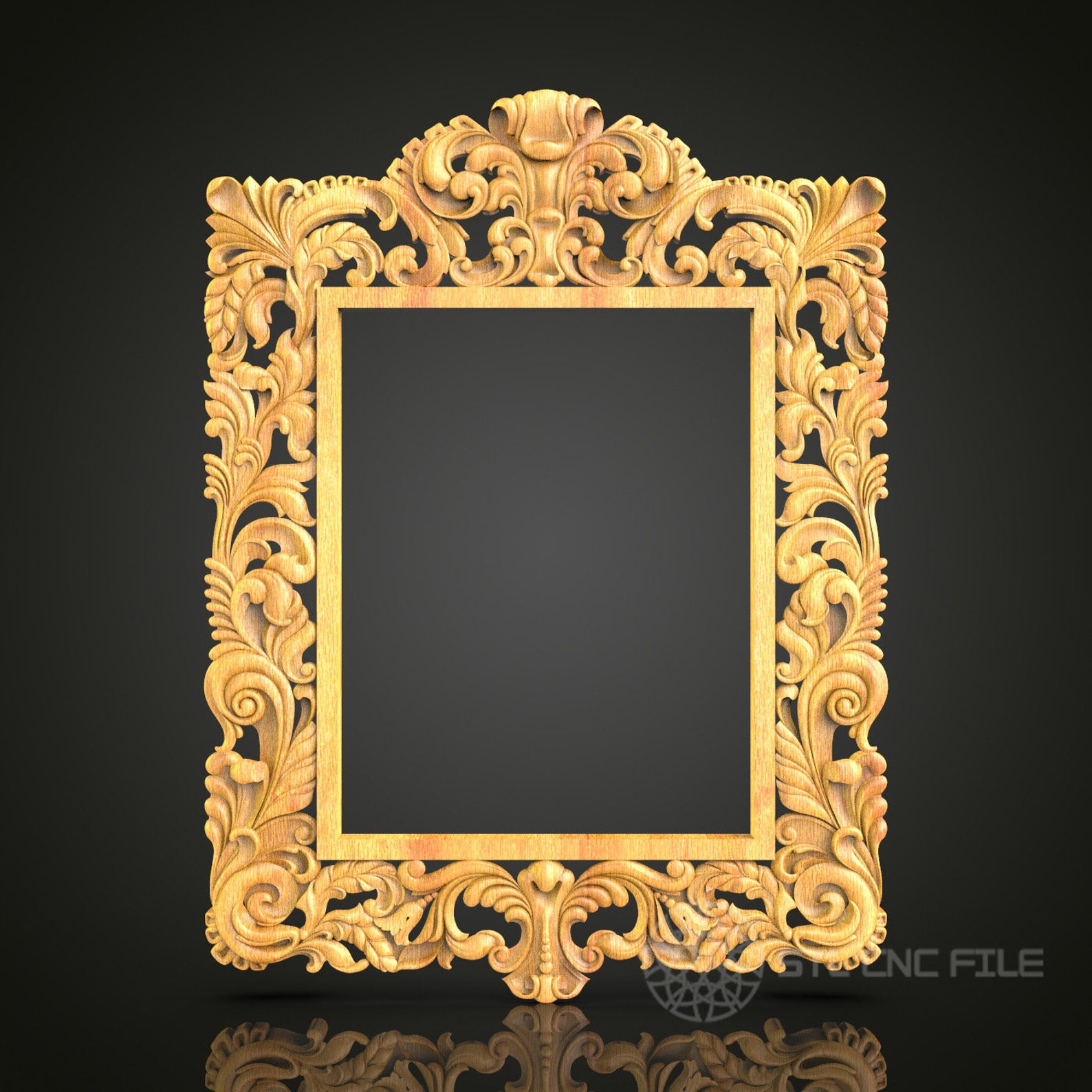 Luxurious Rococo Mirror Frame STL Model for CNC - Artcam, Aspire, CNC ...