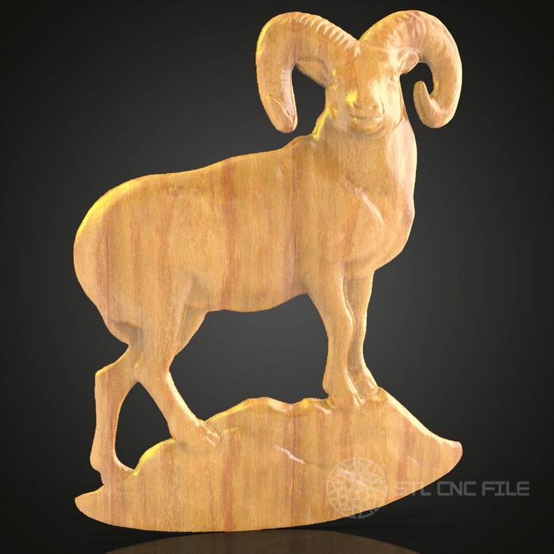 Robust Ram Wood Carving STL File for Artistic CNC Creations - Etsy
