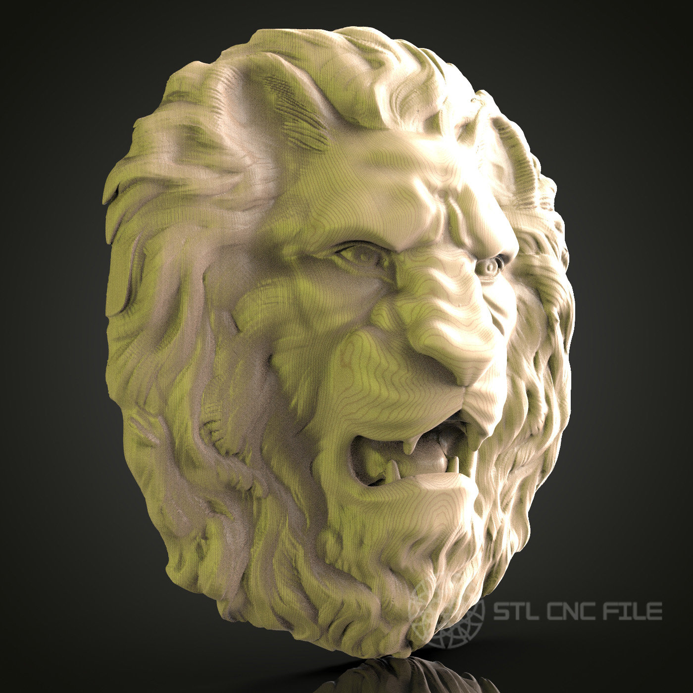 Lion Head 3D Model STL File for CNC Routers, Wall Decor Wood Art – CNC ...