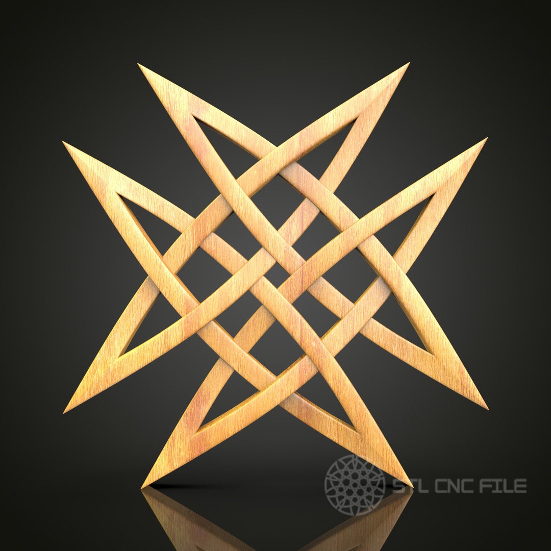 Geometric Star Knot Decor - STL Model for CNC Routers, Compatible With ...