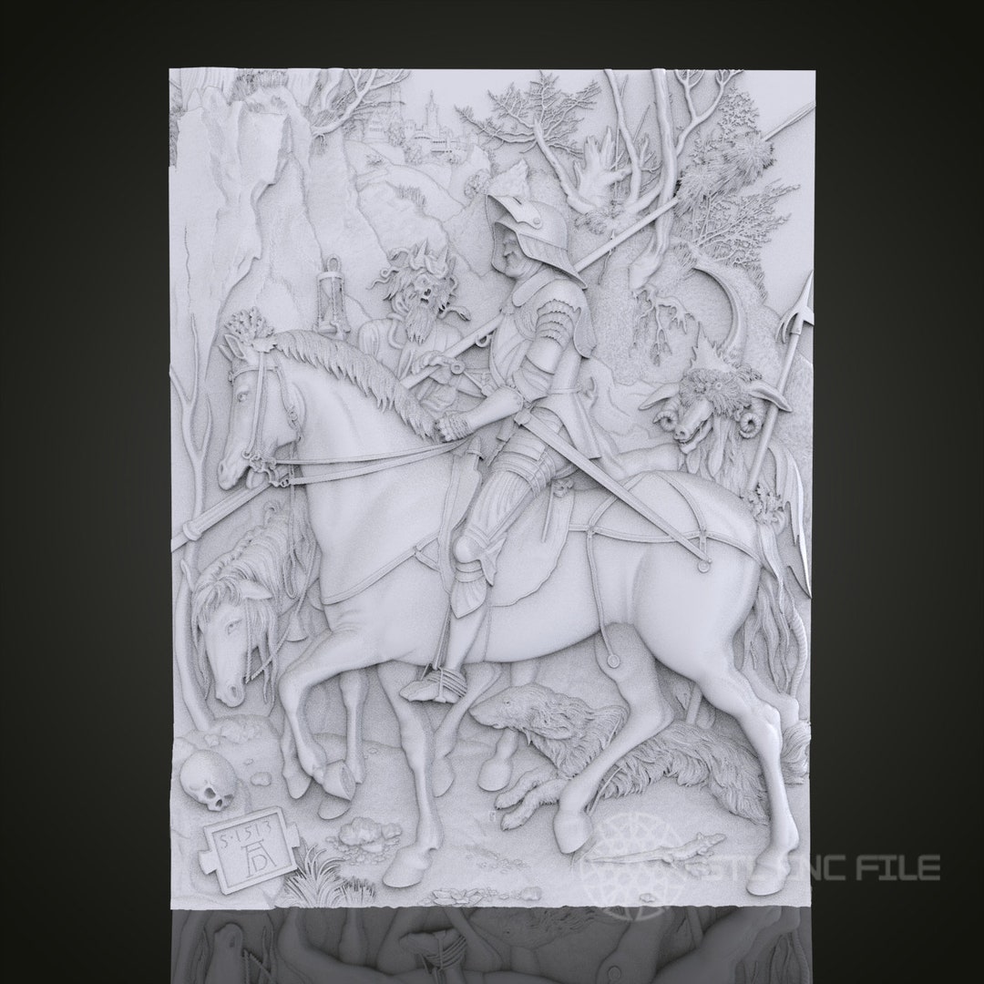 Knight on Horseback 3D Relief Art for CNC Router, Artcam, Aspire, Wall ...
