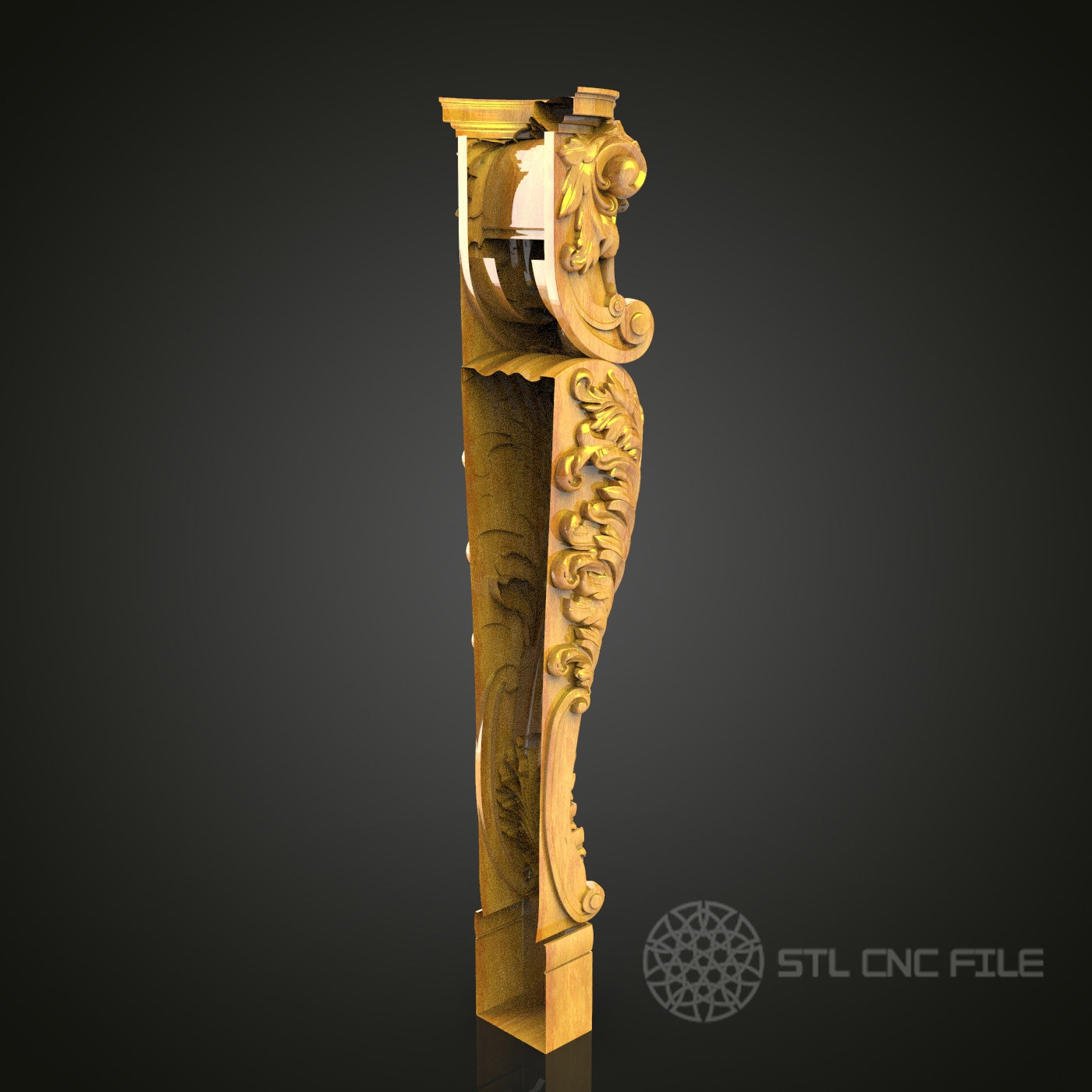 Ornate Carved Column STL Model for CNC Router - Perfect for Artcam ...
