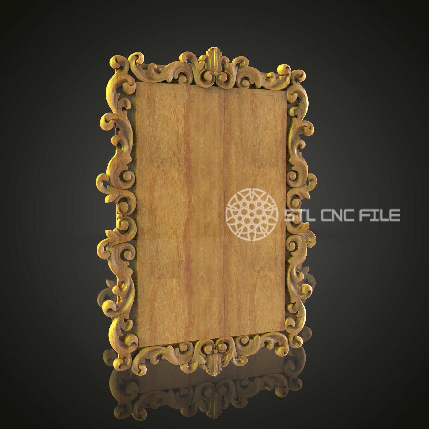 Vintage Scrollwork Wooden Frame 3D Model for CNC - Artcam, Aspire, STL ...