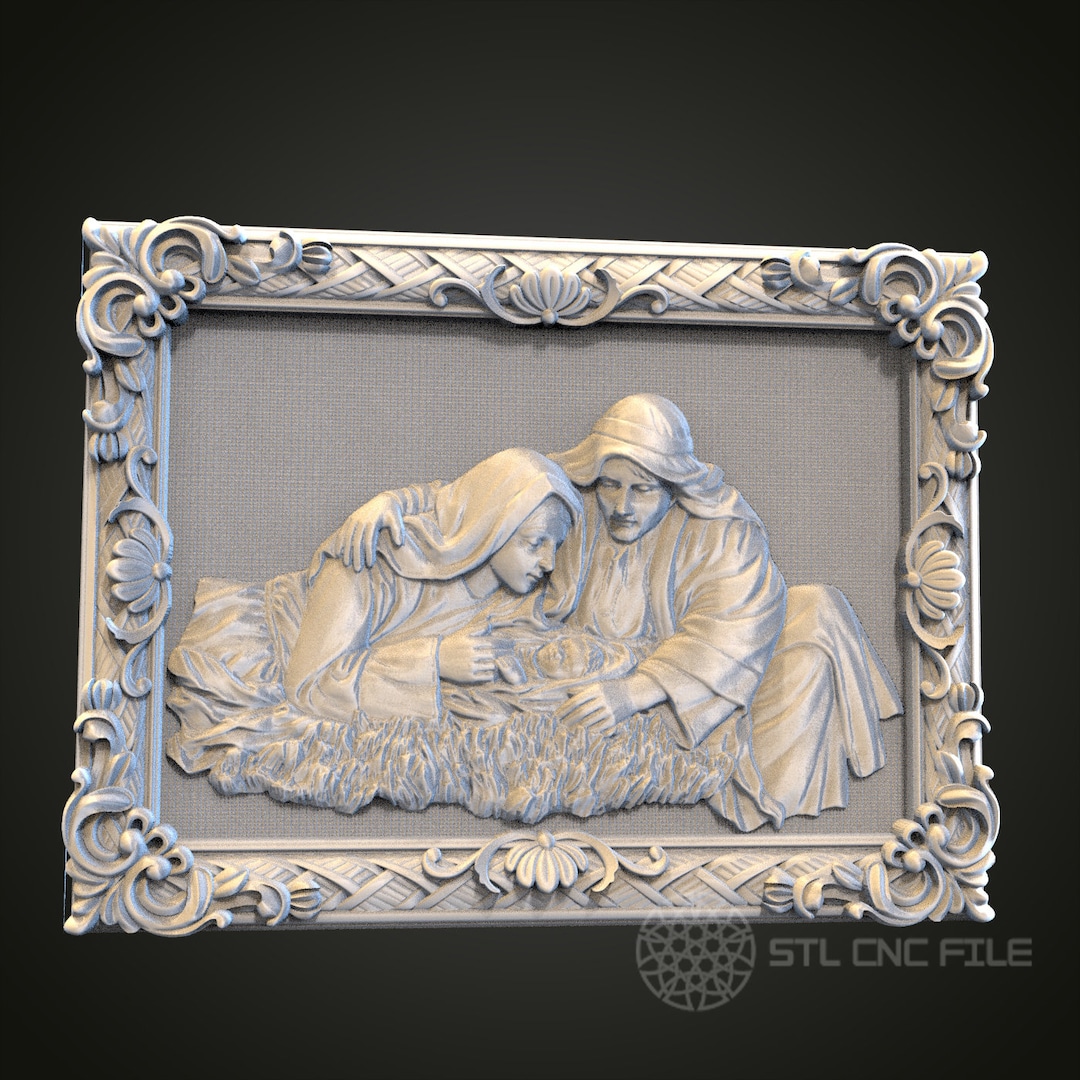 Nativity Scene Relief STL Model for CNC Router Engraver, Artcam, Aspire ...