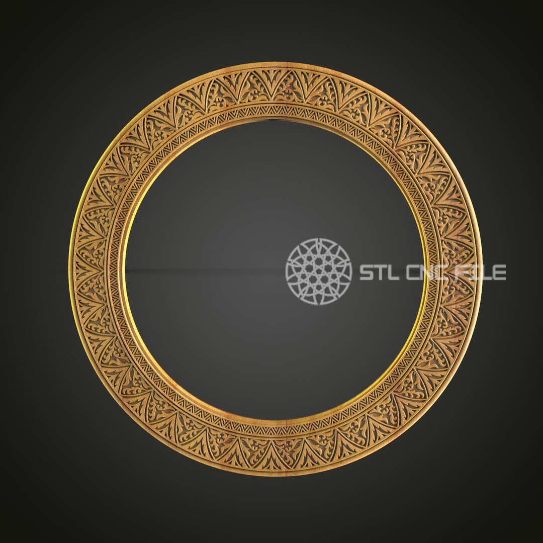 Geometric Elegance Circular Frame - CNC Router STL File, Artistic Wall ...