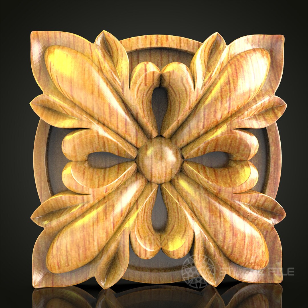 Ornamental Floral Wood Carving STL File, CNC Router, Artcam Aspire ...