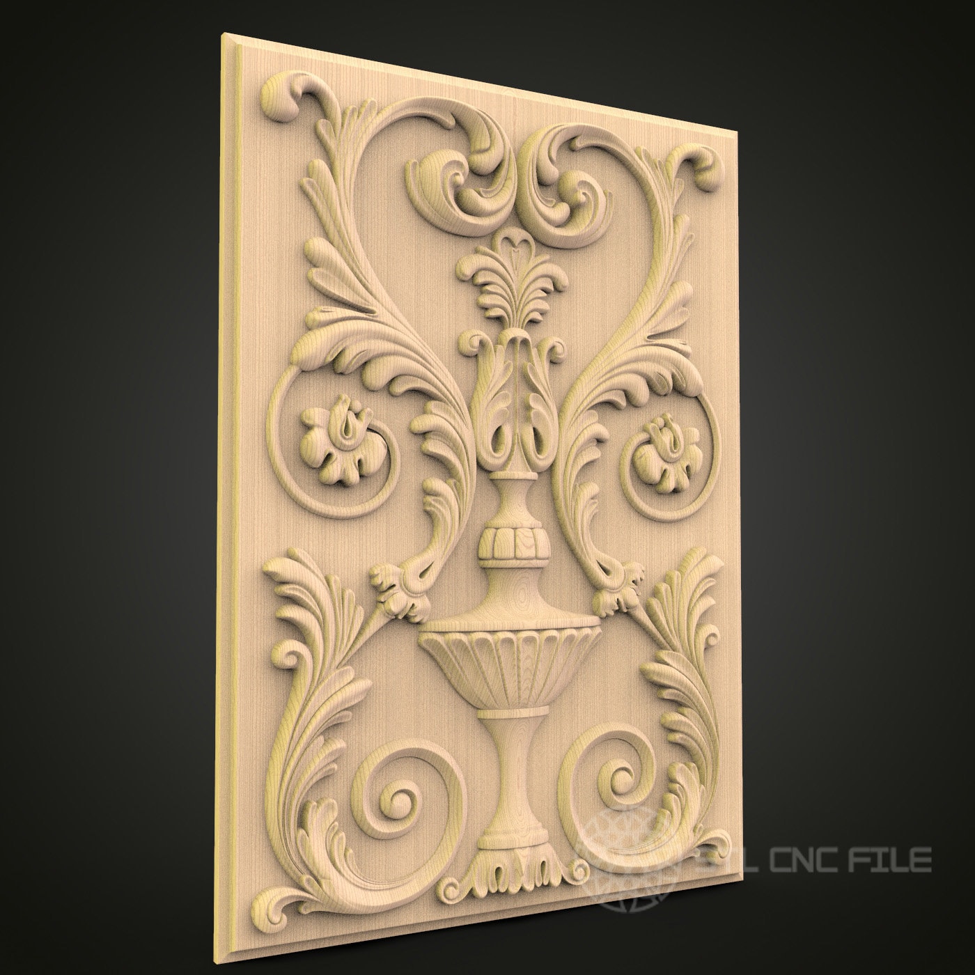 Ornamental Urn & Scrollwork STL File for CNC - Classic Vase 3D Wood ...