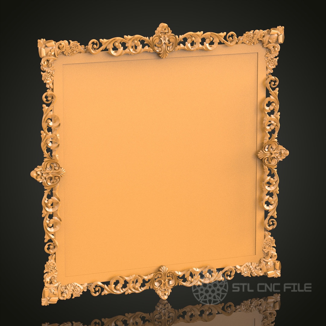 Elaborate Square Frame STL Model: CNC Router & 3D Printer File - Etsy