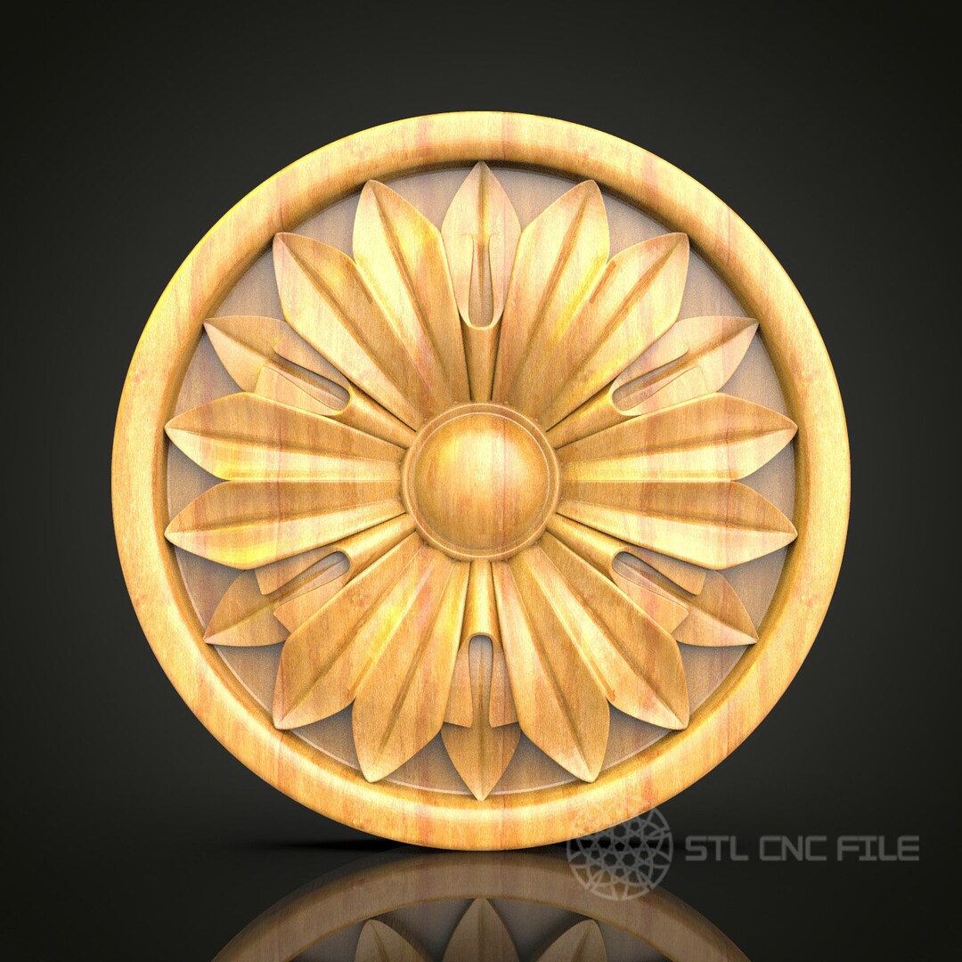 Floral Medallion CNC Router Engraver STL Model – Perfect for Artcam ...