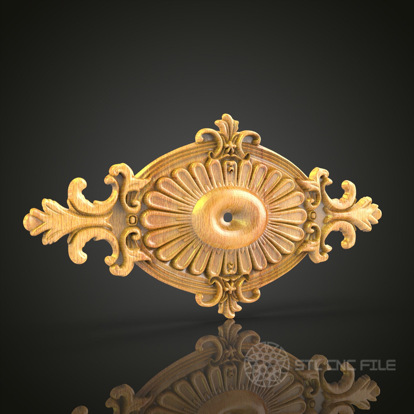 Classic Victorian Scrollwork Plaque STL File, CNC Router Engraving, Artcam Aspire, Ornate Wall ...