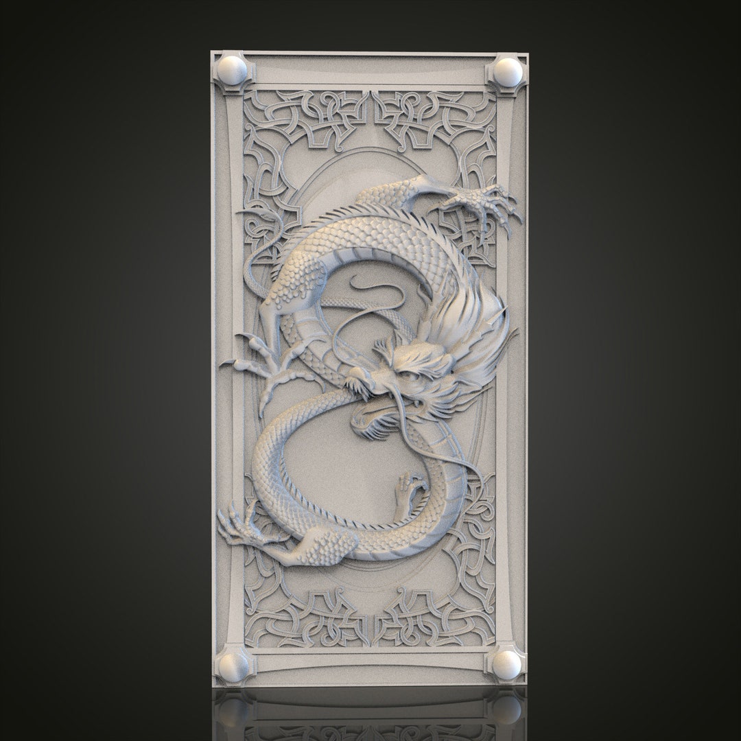 Intricate Dragon Panel STL Model for CNC Router Engraver, Artcam ...