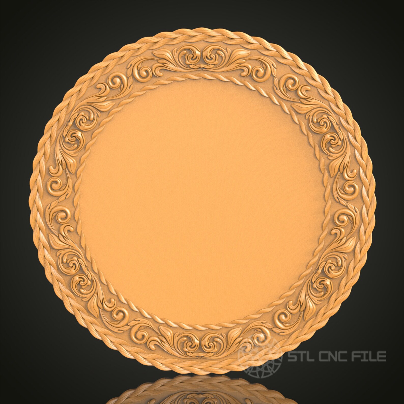 Ornate Baroque Plate Frame STL Model Perfect for CNC Routing and 3D ...