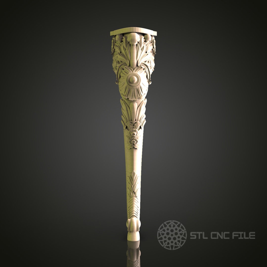 Ornate Furniture Leg for CNC and 3D Printing - STL File - Etsy