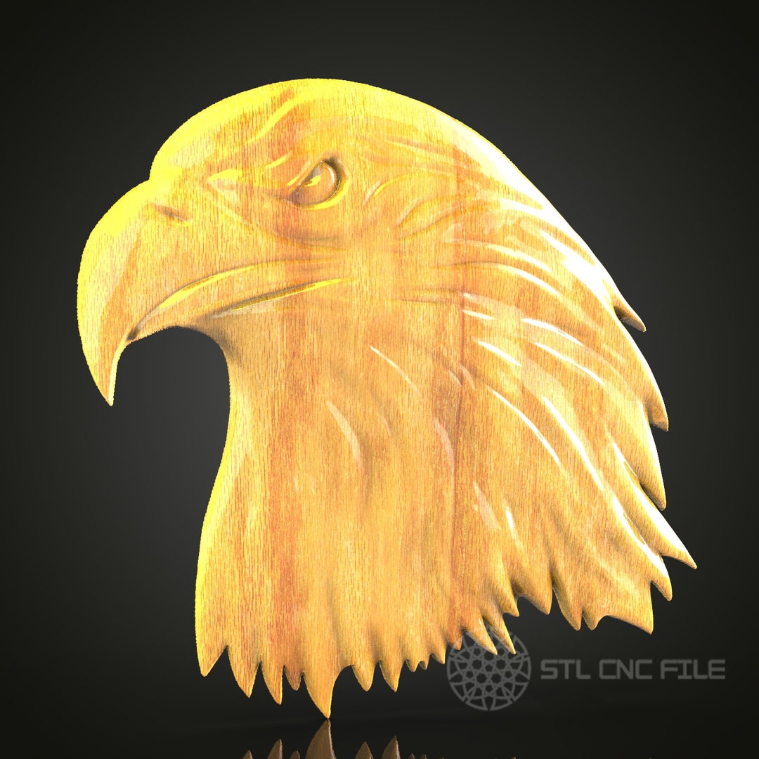 Eagle Head STL Model for CNC Routers, Artcam Aspire Engraving, Majestic ...