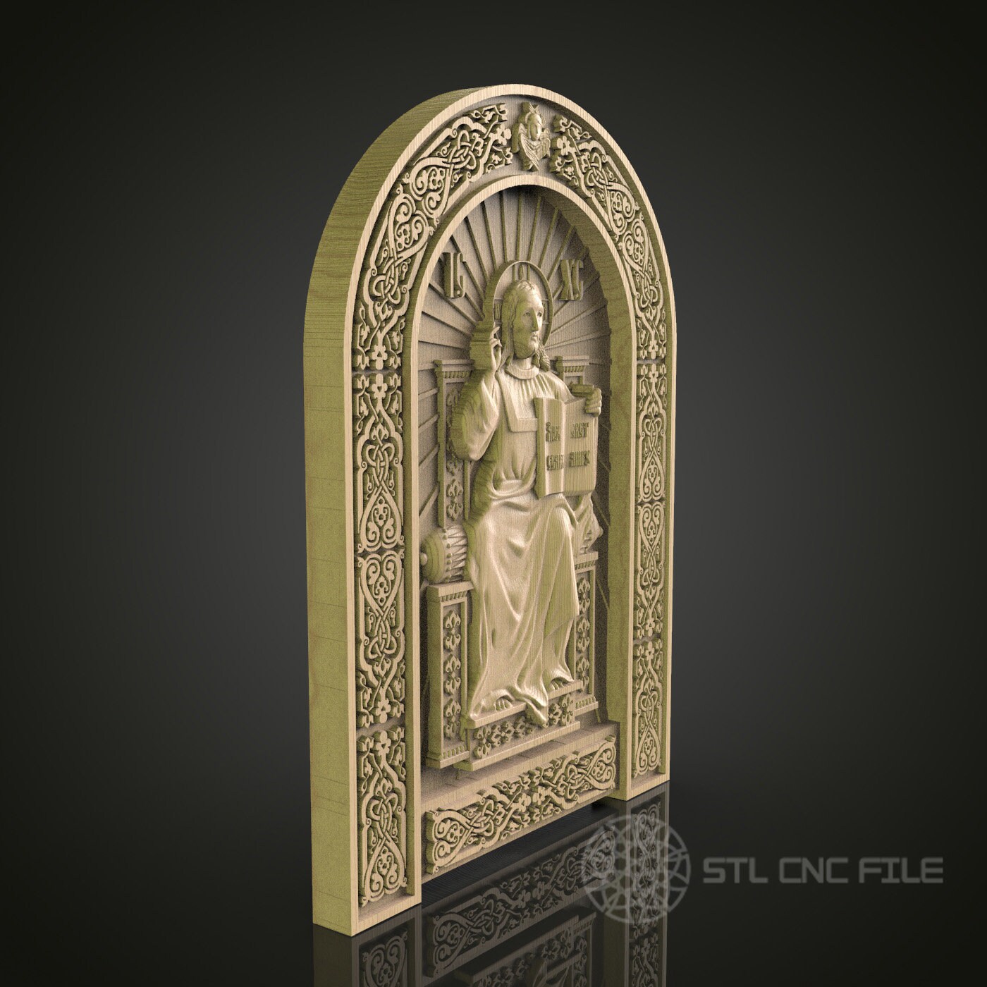 Intricate Religious Relief STL Model for CNC Router, Aspire, Artcam, 3D ...