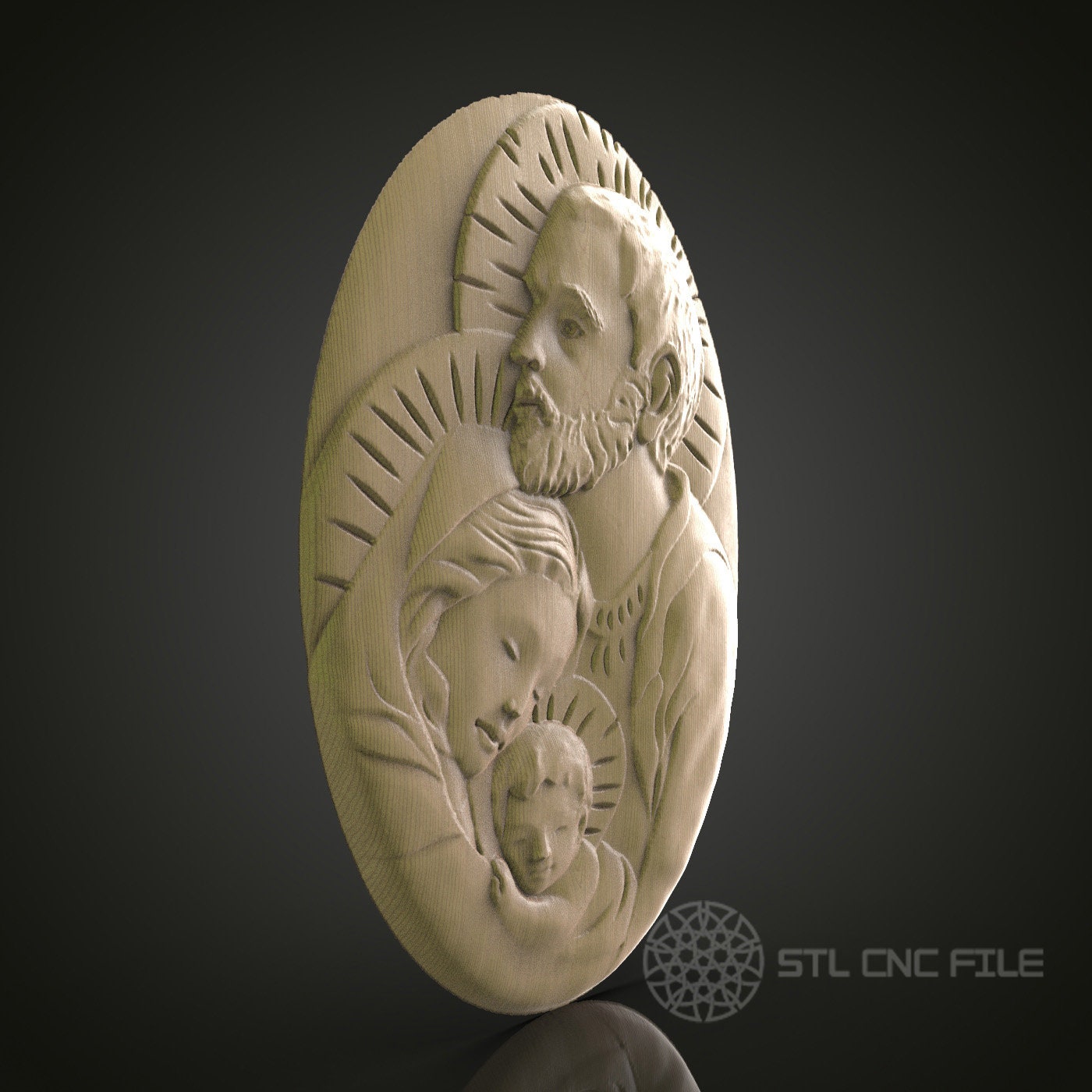 Holy Family 3D STL Model for CNC Router and 3D Printer - Inspirational ...