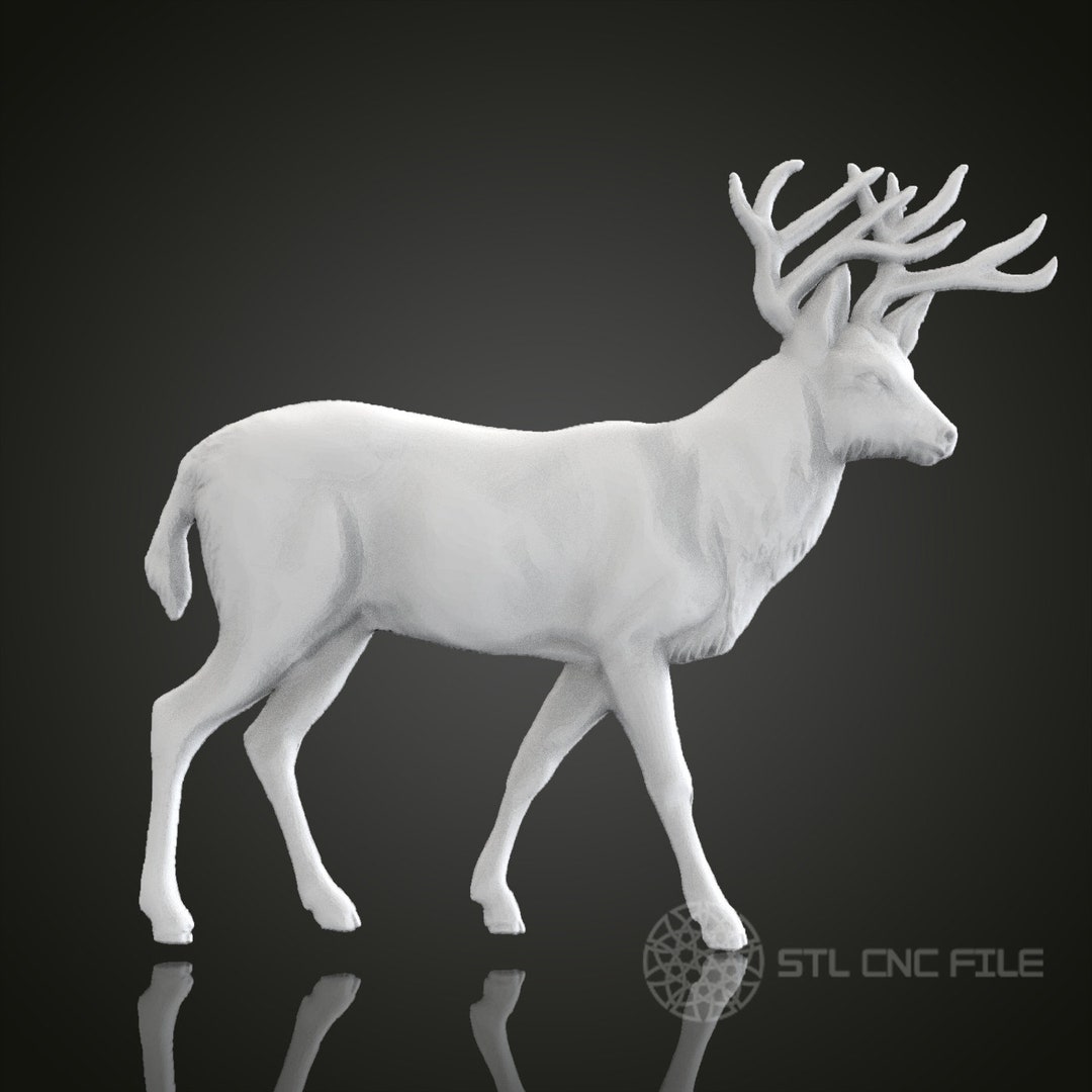 Walking Deer 3D Relief Art for CNC Router, Artcam, Aspire, Wall Decor ...