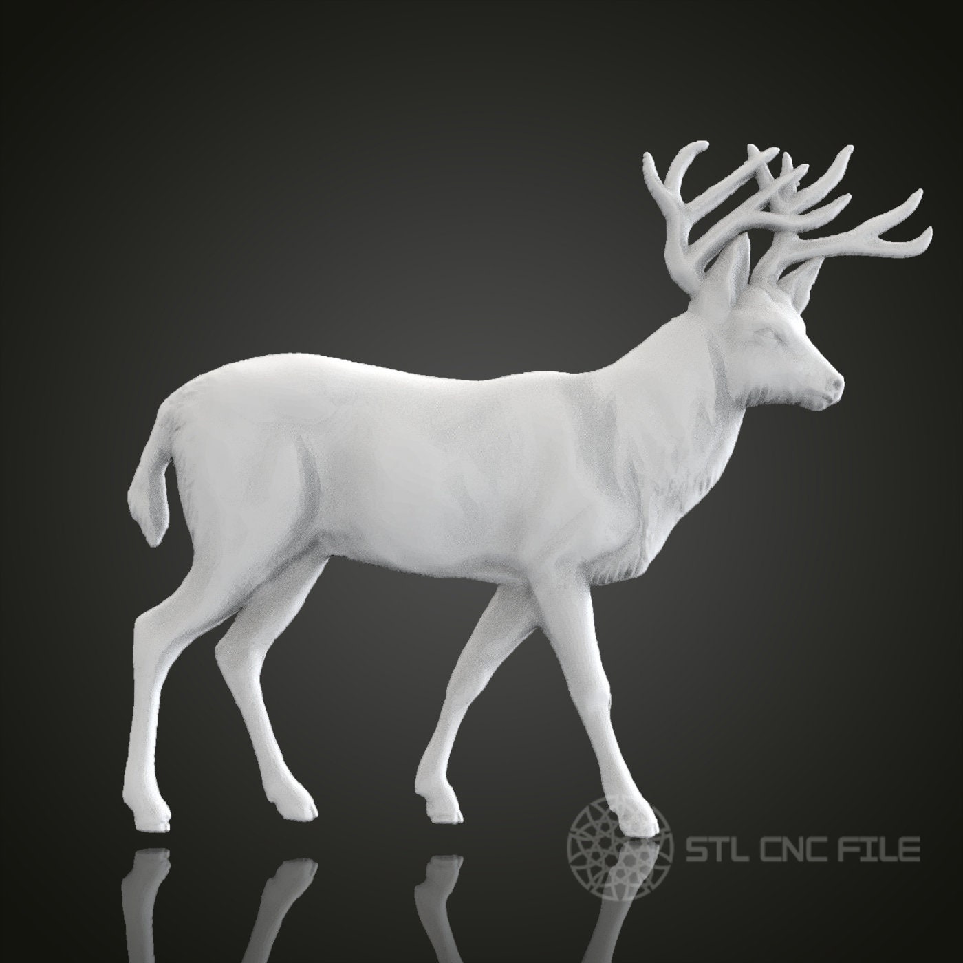 Walking Deer 3D Relief Art for CNC Router, Artcam, Aspire, Wall Decor ...
