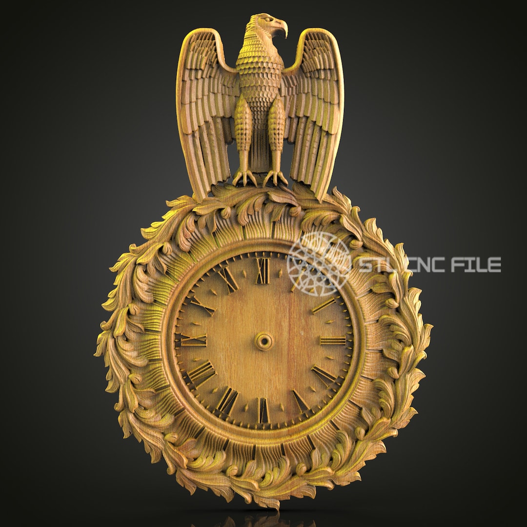 Eagle Crest Clock STL Model: CNC Woodworking File - Etsy
