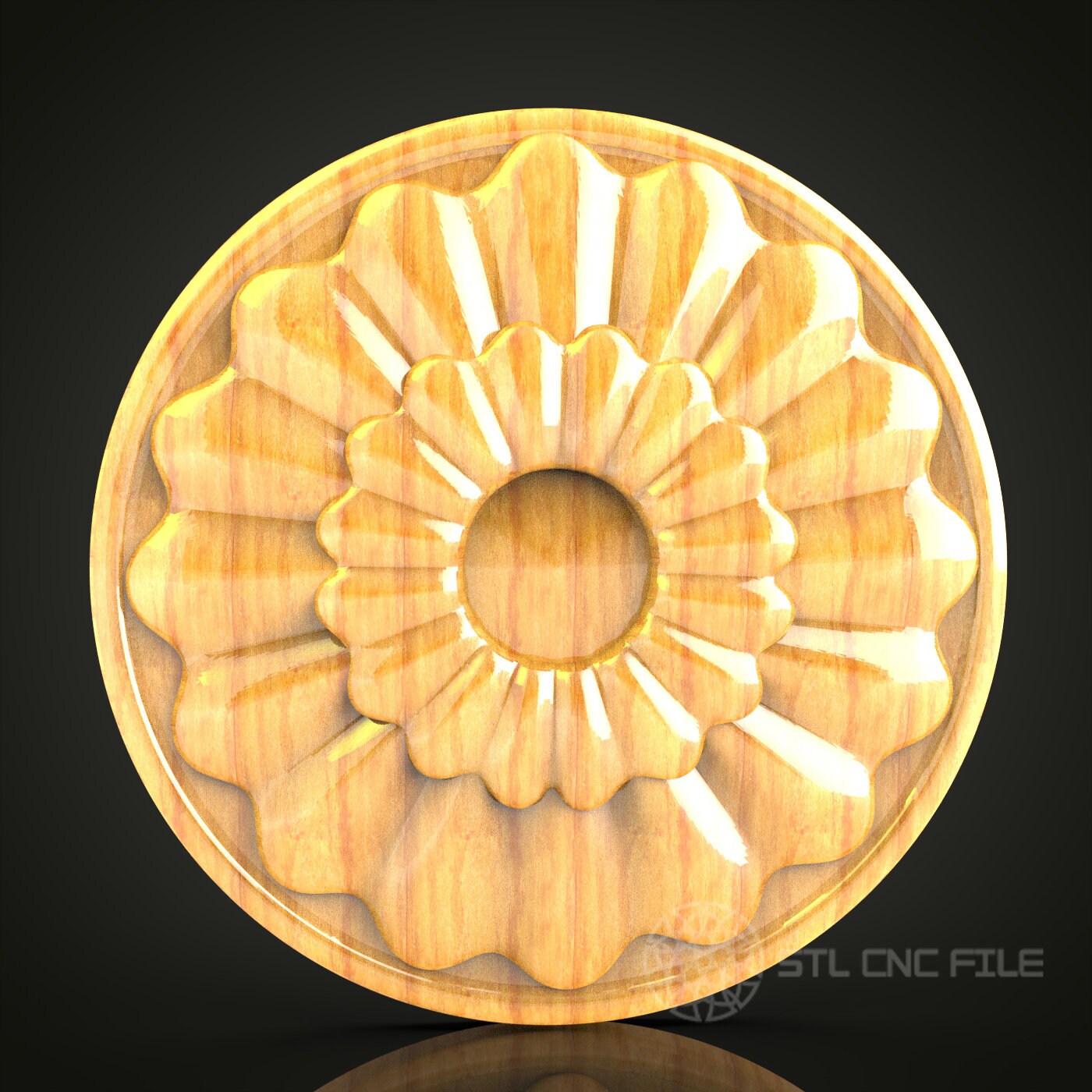 Sunburst Flower STL Model for CNC Router and Wood Engraving - Etsy