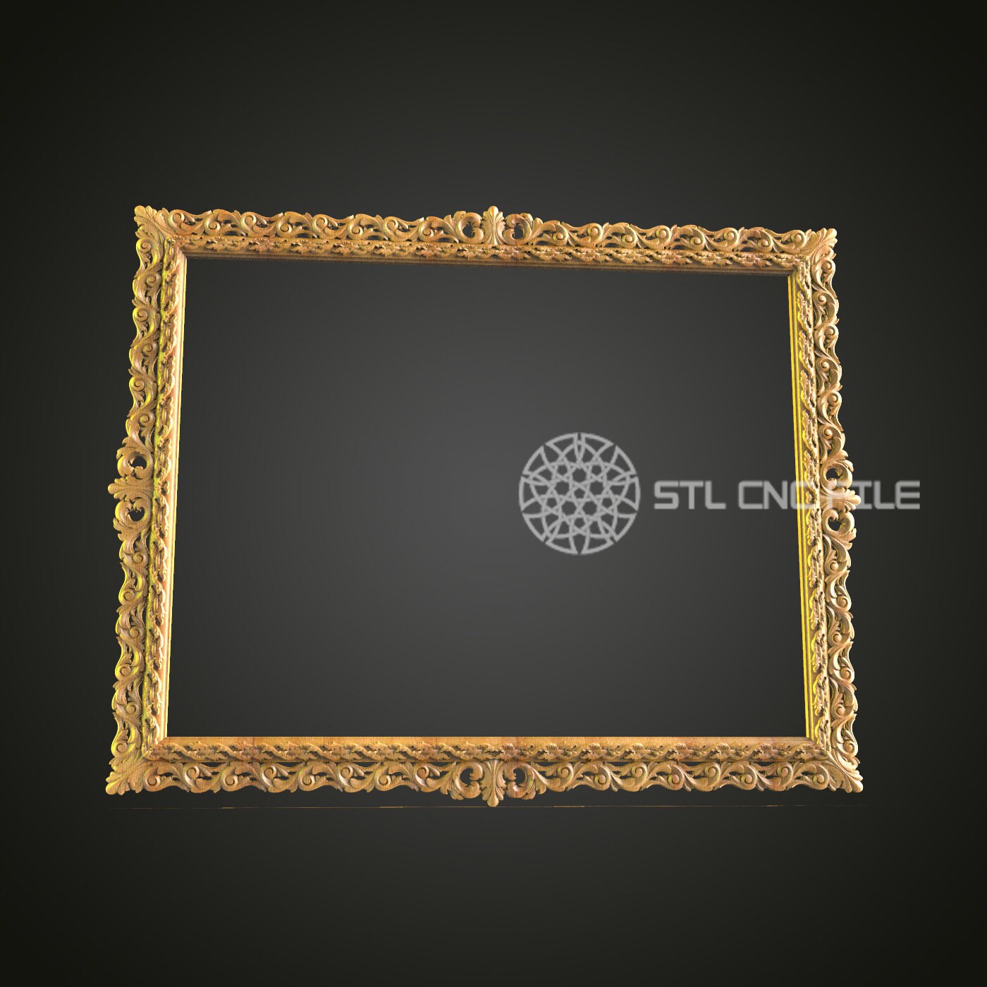 Classic Rococo Mirror Frame STL File for CNC Routers, Luxurious Wall ...