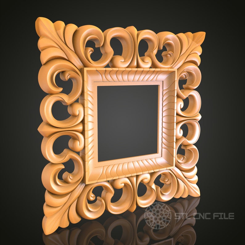Square Ornate Decorative Frame STL Model for CNC Router Engraver, 3D ...